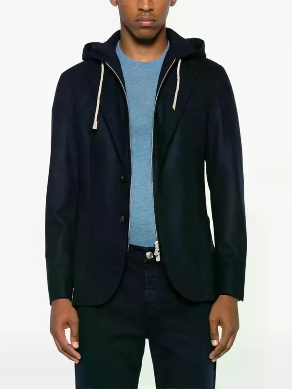 Eleventy Hooded Buttoned Jacket