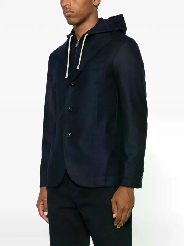 Eleventy Hooded Buttoned Jacket