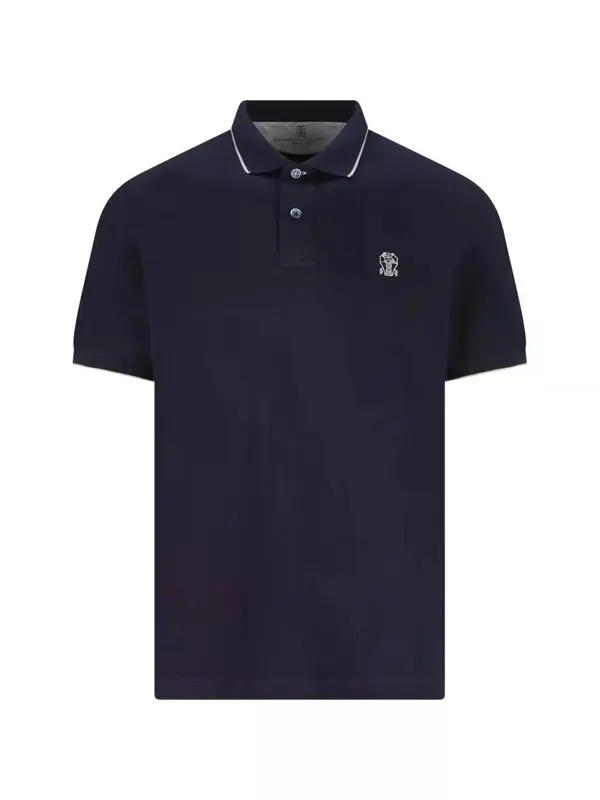 Brunello Cucinelli Logo-embroidered Polo Shirt - Blue