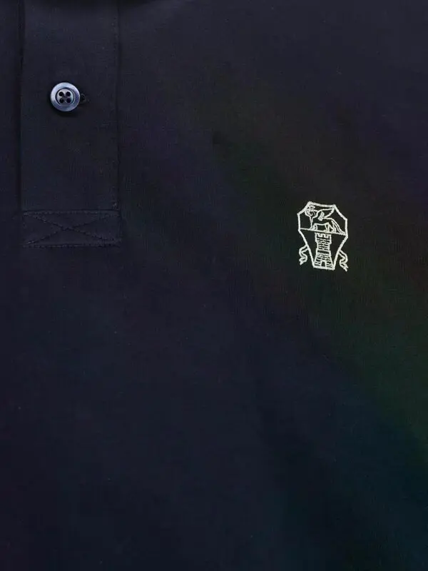 Brunello Cucinelli Logo-embroidered Polo Shirt - Blue