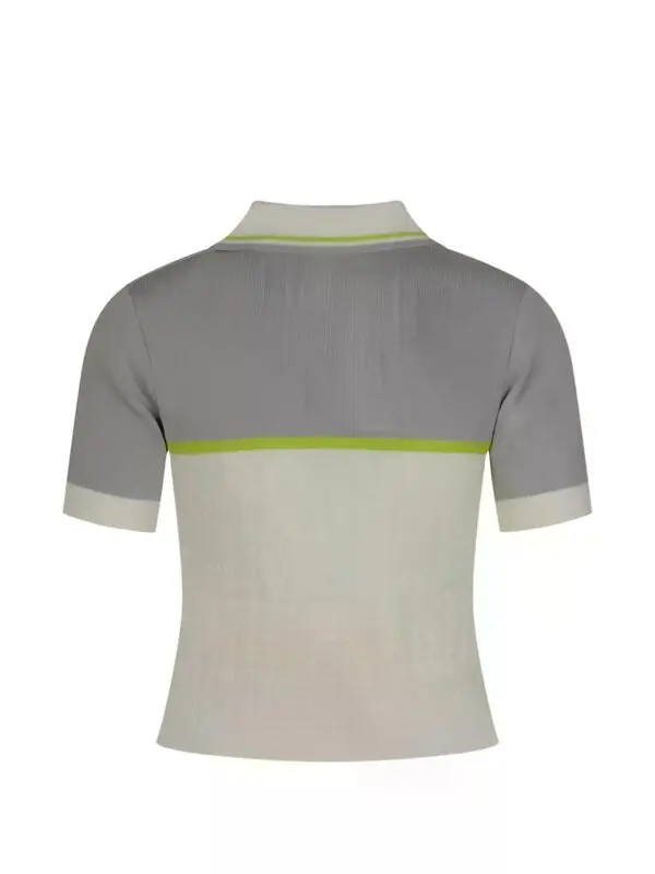 Casablanca Zip-up Striped Polo Shirt