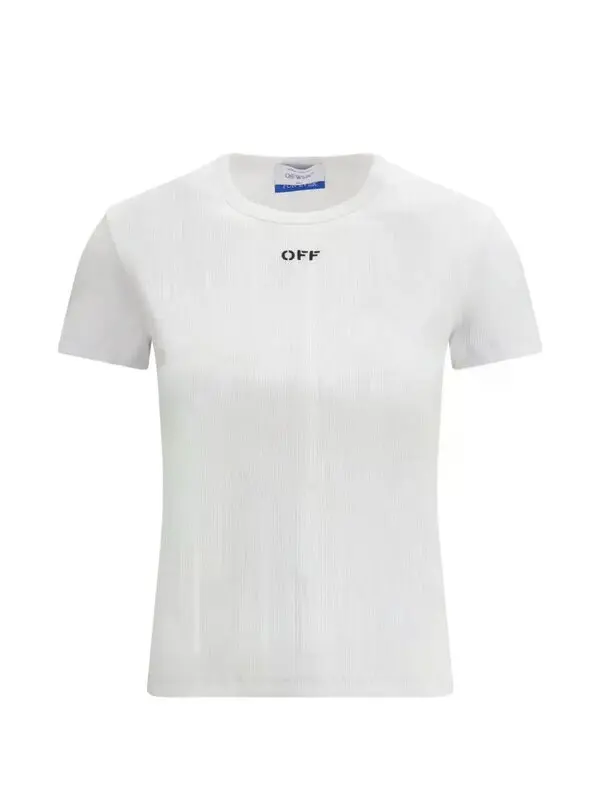 Off-White Ribbed T-shirt - White