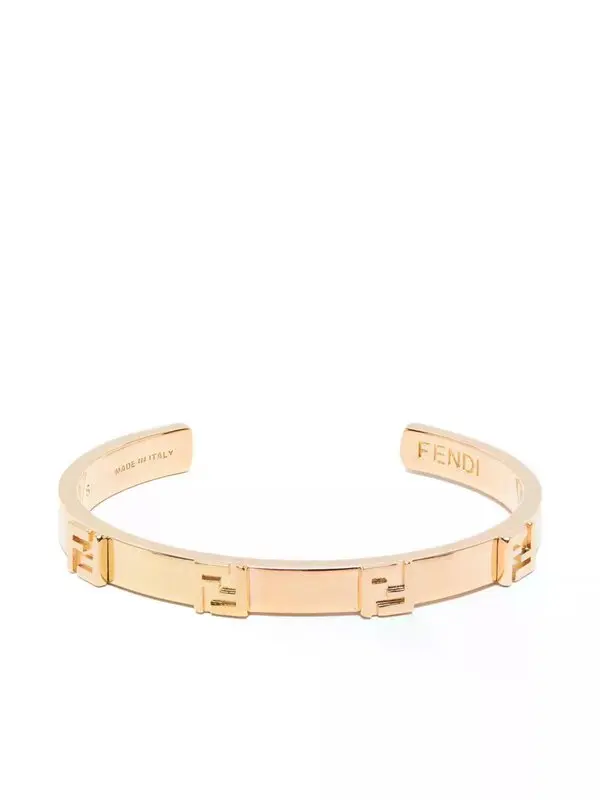 Fendi Logo-plaque Open Cuff - Gold