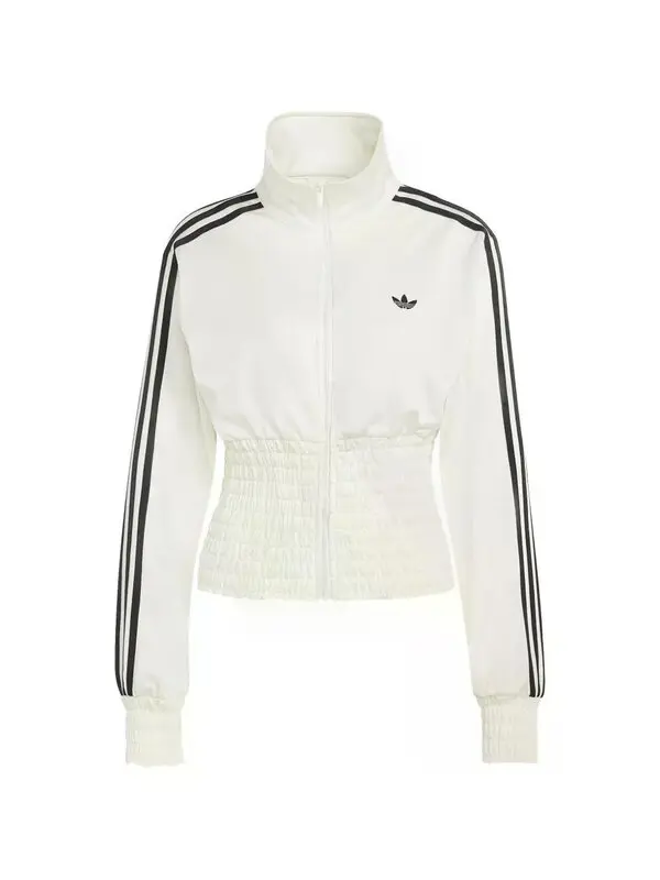 Adidas Firebird Stripe Shirred Top - Neutrals