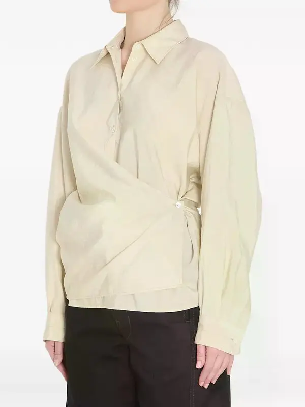 LEMAIRE Lemiare Twisted Crinkled-effect Shirt - Neutrals