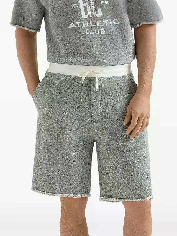 Brunello Cucinelli Cotton And Linen Mélange French-terry Bermuda Shorts With Logo
