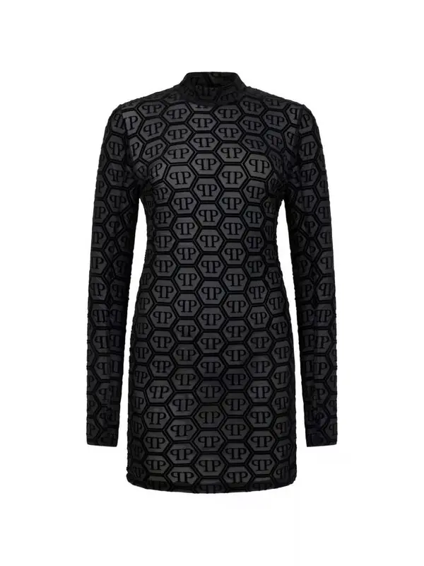 Philipp Plein Mini Long-sleeved Dress - Black