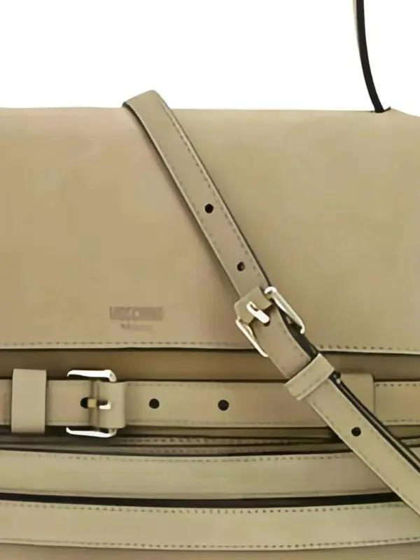Moschino Tote Bag With Buckle Detail - Neutrals
