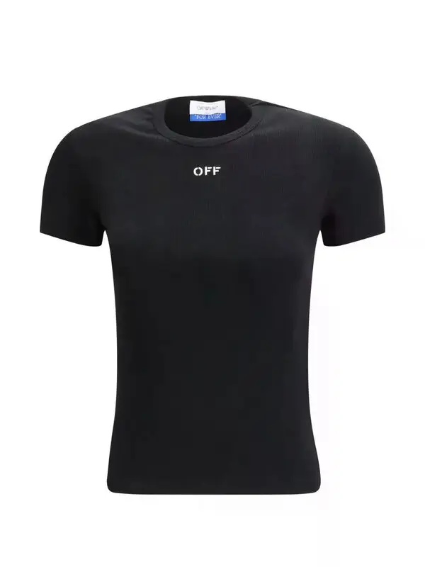 Off-White Ribbed T-shirt - Black