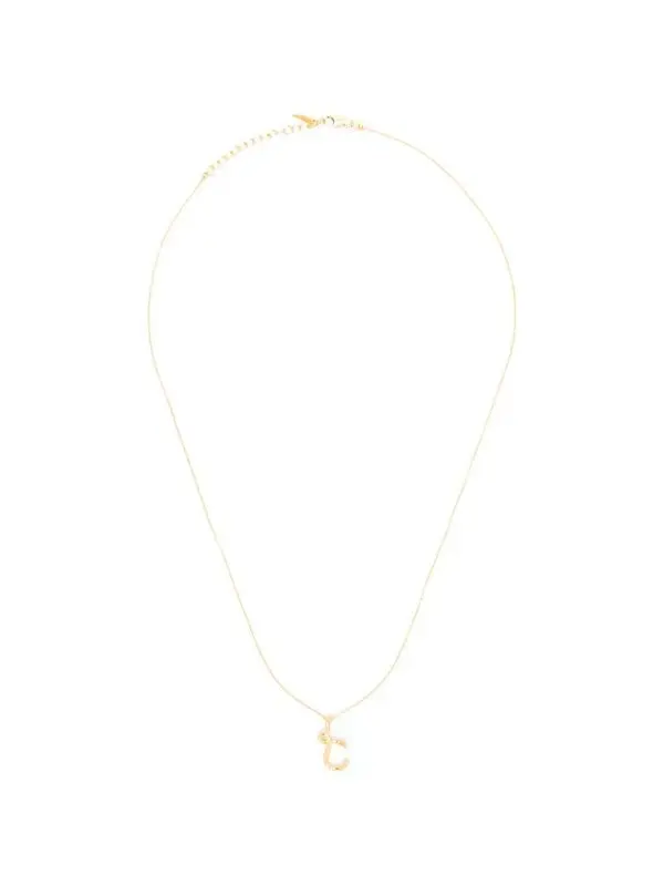 MISSOMA Mini Curly Molten Initial Pendant Necklace - Gold