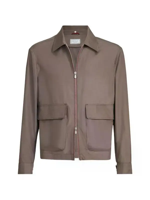 Brunello Cucinelli Flap-pocket Jacket - Brown