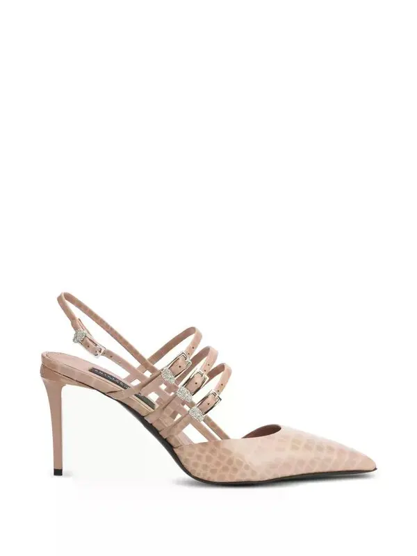 Philipp Plein Croco-print Buckled Slingback Pumps