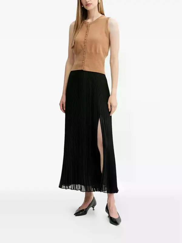 Luisa Spagnoli Fiammata Pleated Side-slit Maxi Skirt