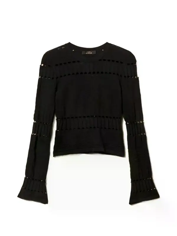 TWINSET Openwork Long Sleeve Sweater