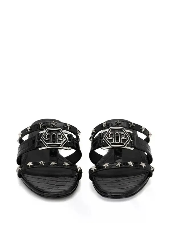 Philipp Plein Cocco Stars Sandals - Black