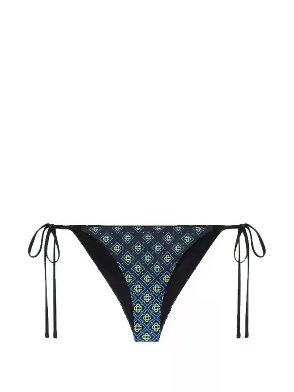 Casablanca Monogram Side-tie Bikini Bottom - Black