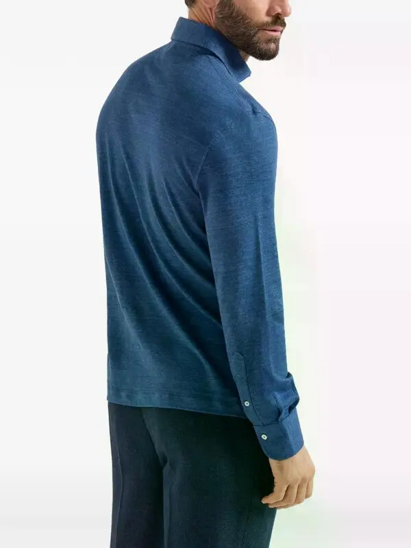 Brunello Cucinelli Long-sleeve Polo Shirt - Blue