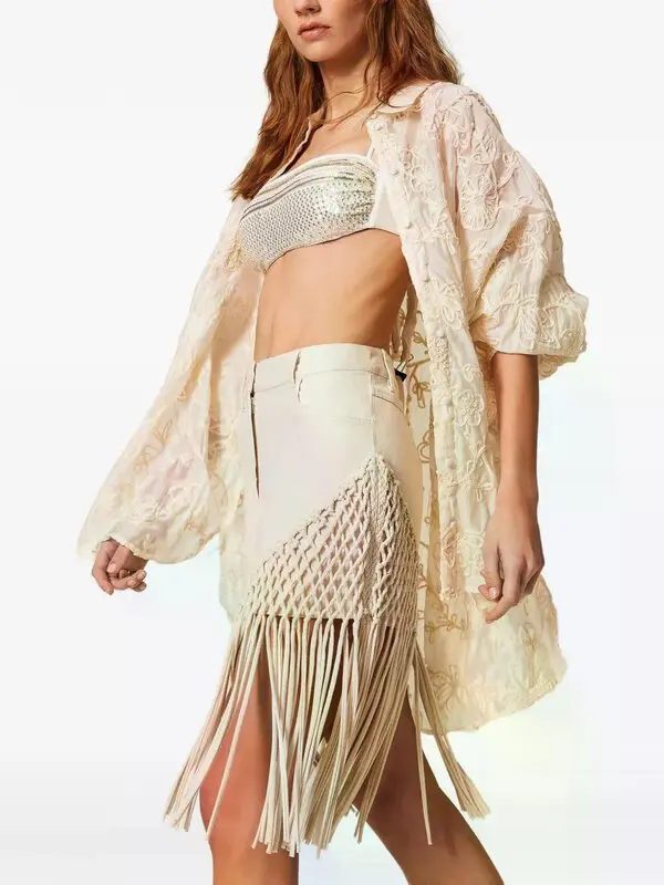 TWINSET Fringed Mini Skirt