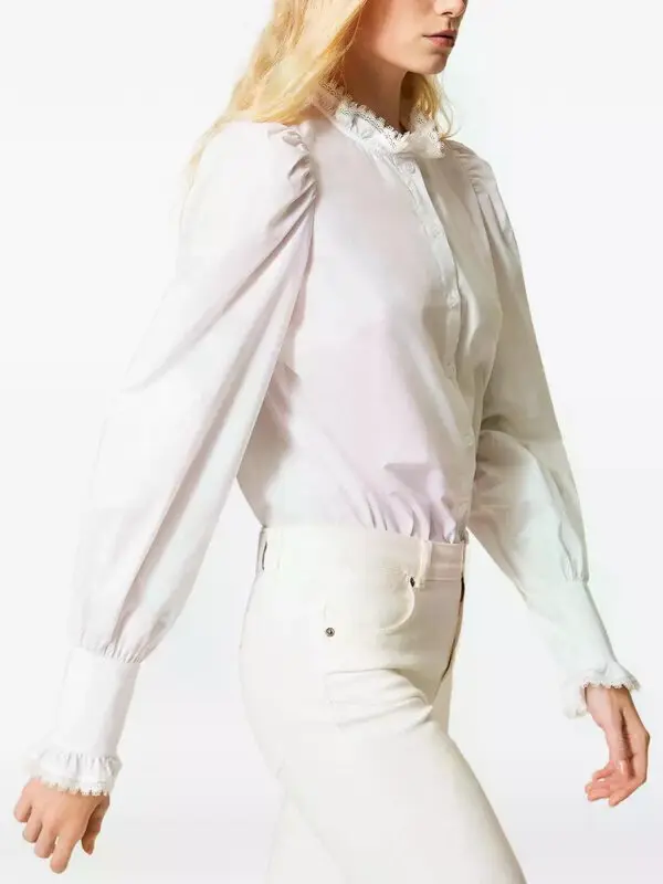 TWINSET Lace-trim Poplin Shirt