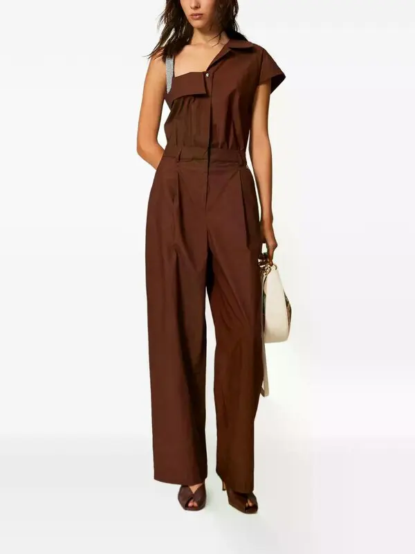 TWINSET One-shoulder Jumpsuit - Brown
