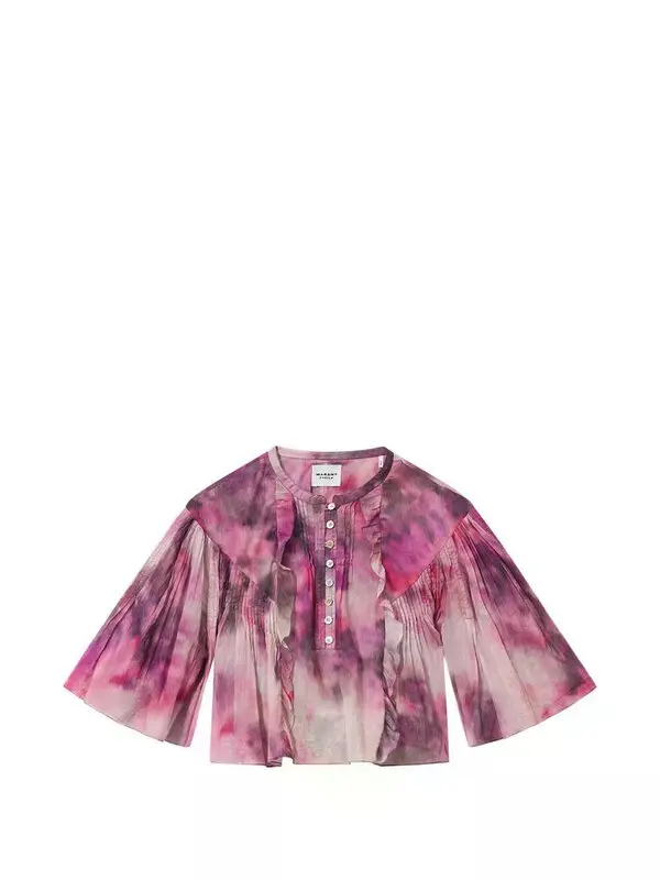 MARANT ETOILE Veelia Ruffled Buttoned Blouse - Pink