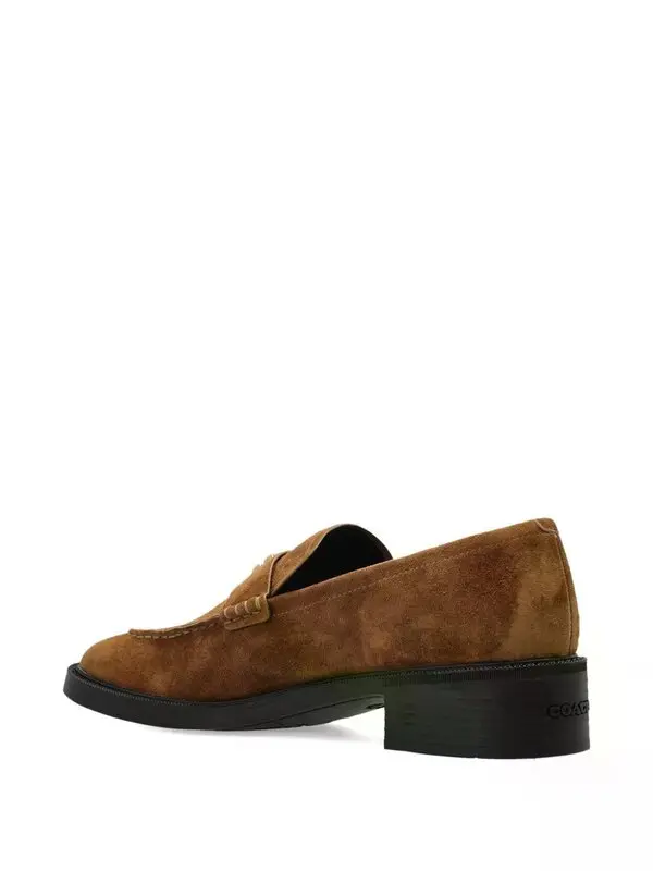 COACH Suede Block Heel Loafers