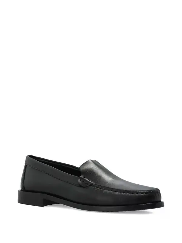 AeydĒ Block-heel Leather Loafers - Black