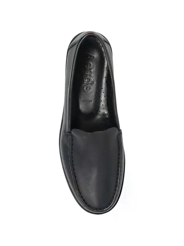 AeydĒ Block-heel Leather Loafers - Black