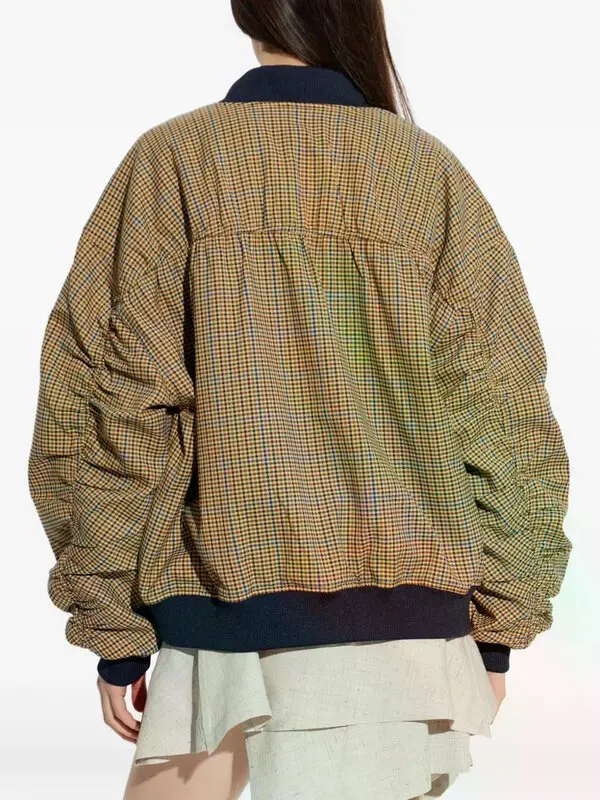 GESTUZ Check-pattern Bomber Jacket