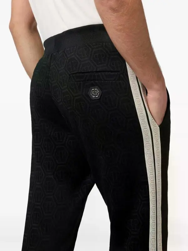 Philipp Plein Jacquard Monogram Track Pants - Black