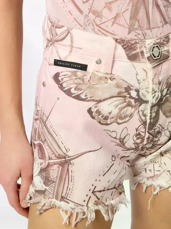 Philipp Plein Frayed Hem Shorts