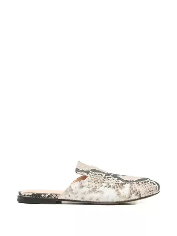 Officine Creative Blair Snakeskin-effect Flat Mules