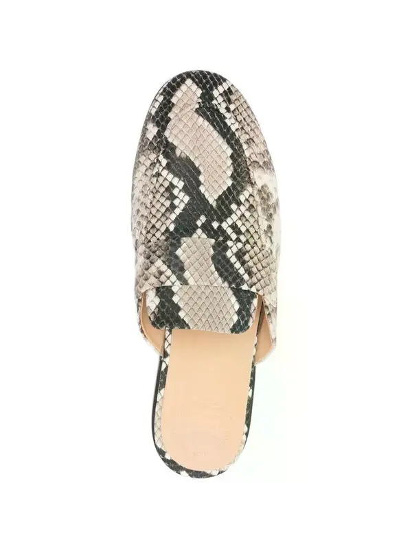 Officine Creative Blair Snakeskin-effect Flat Mules