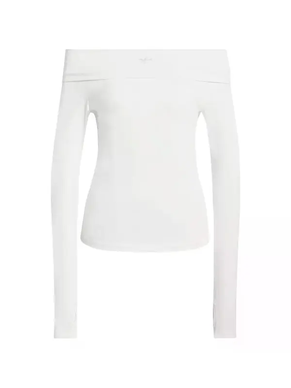 Adidas Off-the-shoulder Long-sleeve Top - White