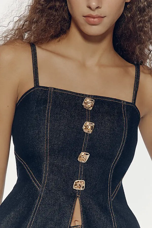 Avec Les Filles Hourglass Button-front Top