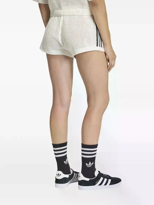 Adidas Crochet 3-stripes Shorts - White