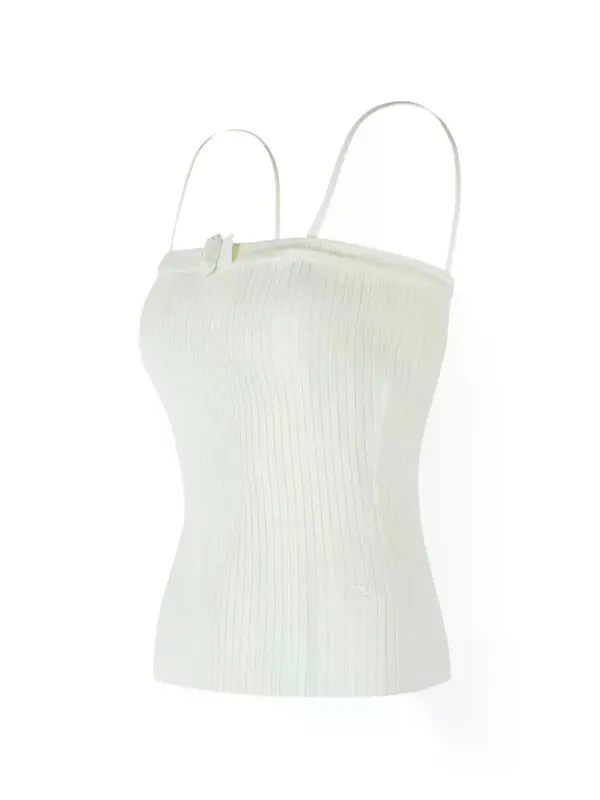 COURREGES Buckled Ribbed Tank Top