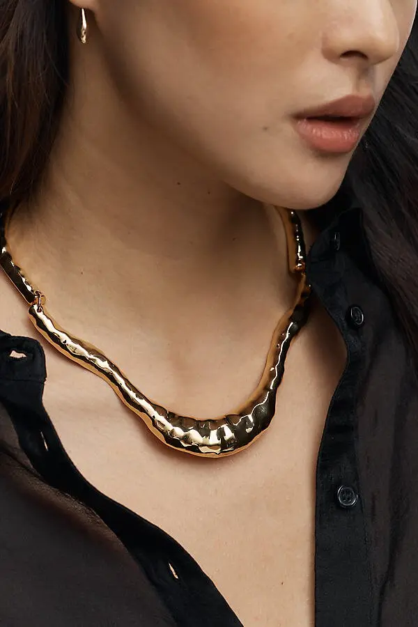 Anthropologie Structural Collar Necklace - Gold