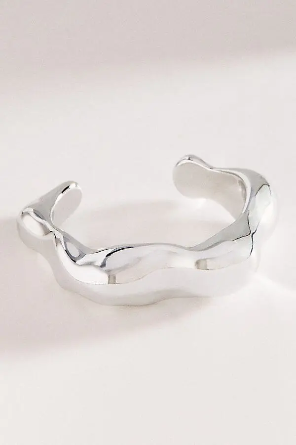 Anthropologie Sculptural Cuff Bracelet - Silver