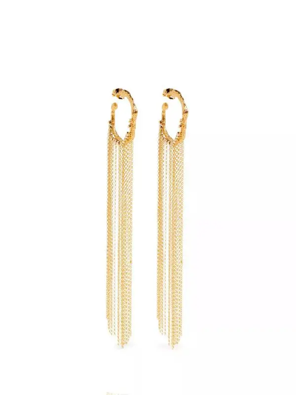 FORTE_FORTE Chain Fringe Hoop Earrings - Gold