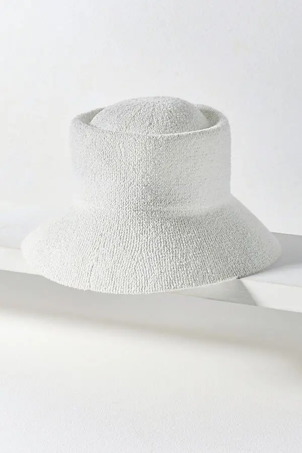 Anthropologie Nub Bucket Hat - Ivory