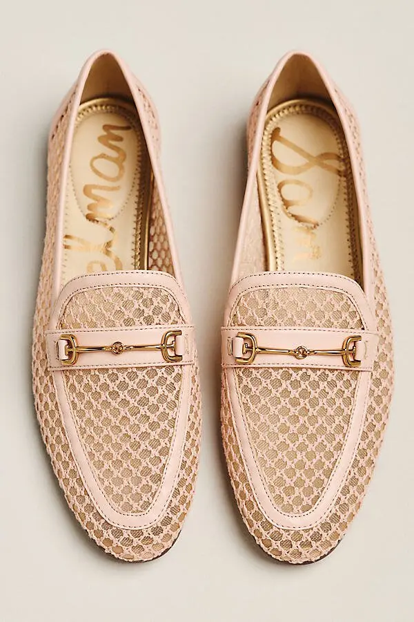 Sam Edelman Lorae Mesh Horsebit Loafers - Ballet Pink