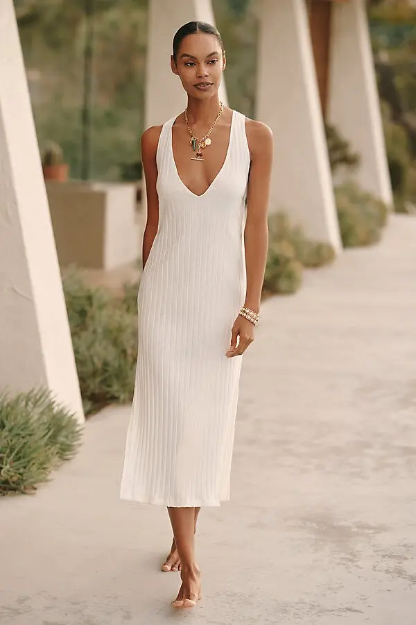 MALAI Reversible Midi Dress - Ivory