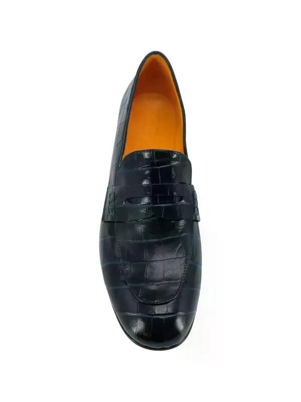 MADISON MAISON Croc-effect Leather Loafers - Blue