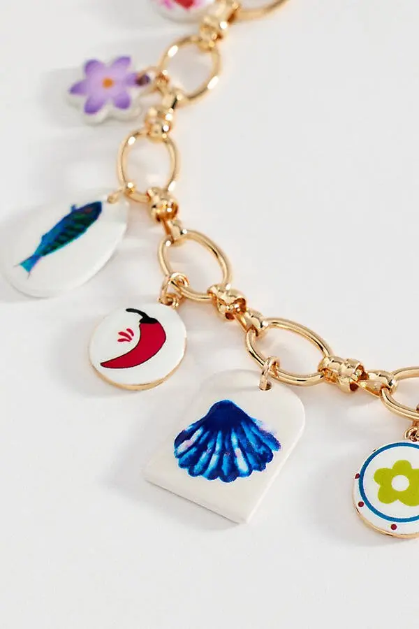 Anthropologie Mosaic Charm Necklace