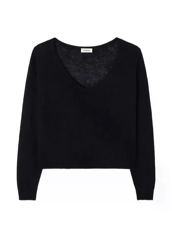American Vintage Knitted V-neck Sweater - Black