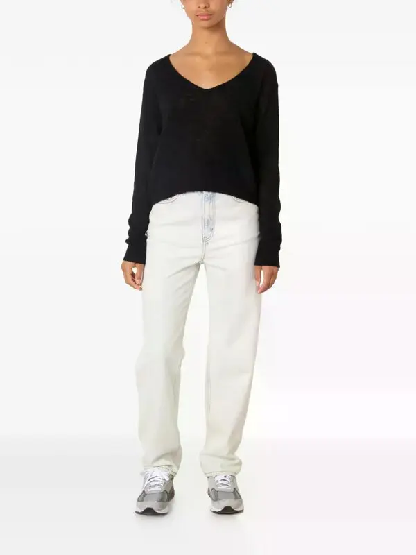 American Vintage Knitted V-neck Sweater - Black