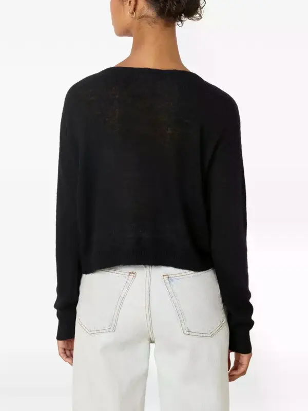 American Vintage Knitted V-neck Sweater - Black
