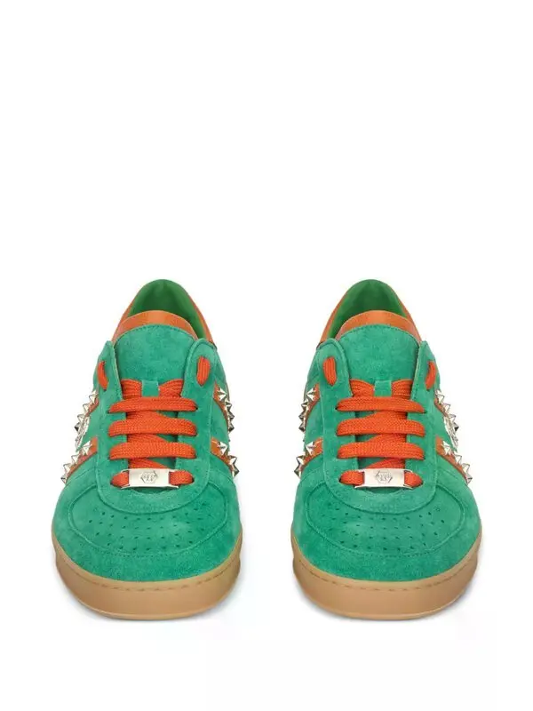 Philipp Plein Rebel Star-studs Suede Sneakers - Green