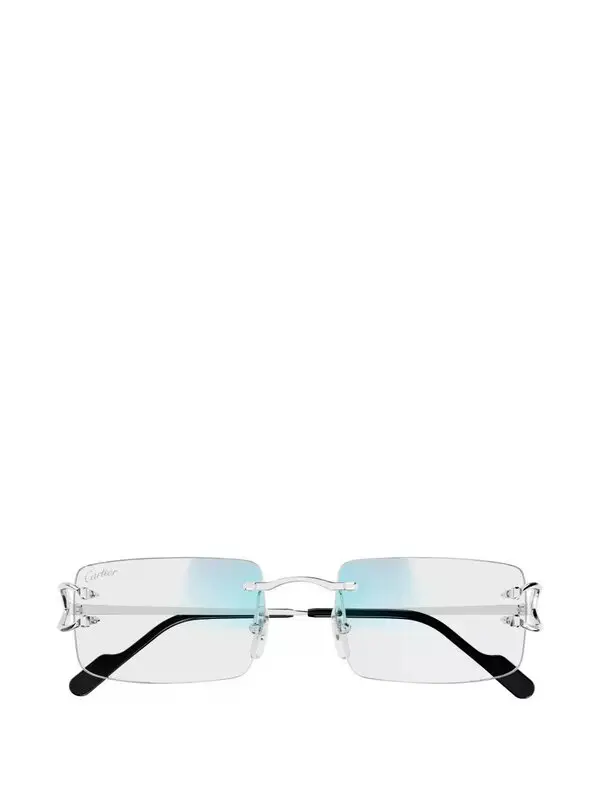Cartier C-motif Rectangle-frame Sunglasses - Silver